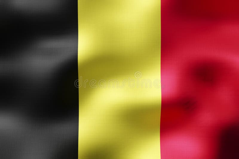 Belgium - Textile Flag - 3d Illustration Stock Illustration ...