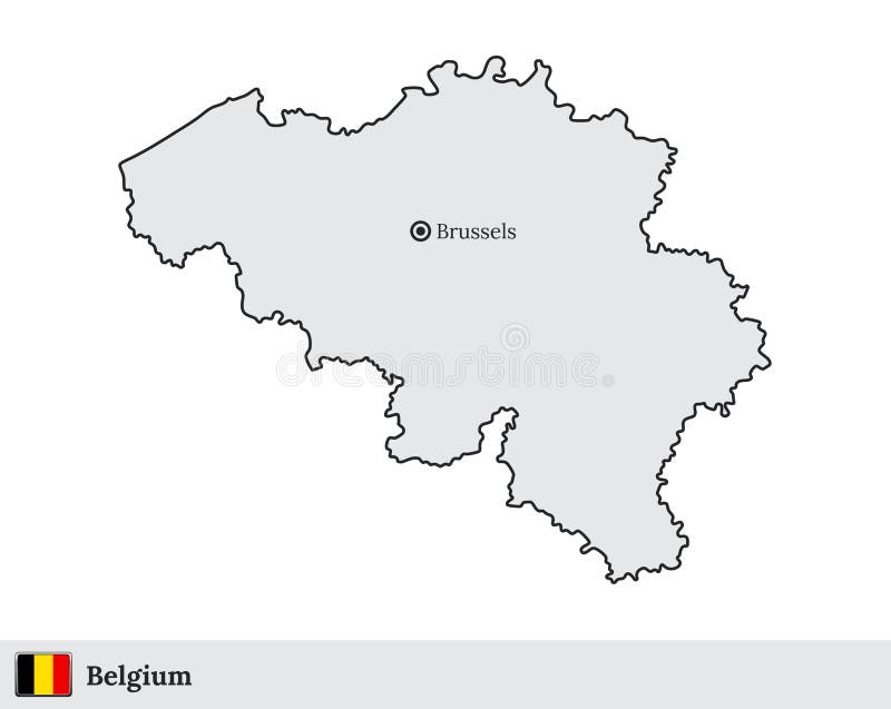Flag of Brussels (Belgium) Map Shape Stock Illustration - Illustration ...