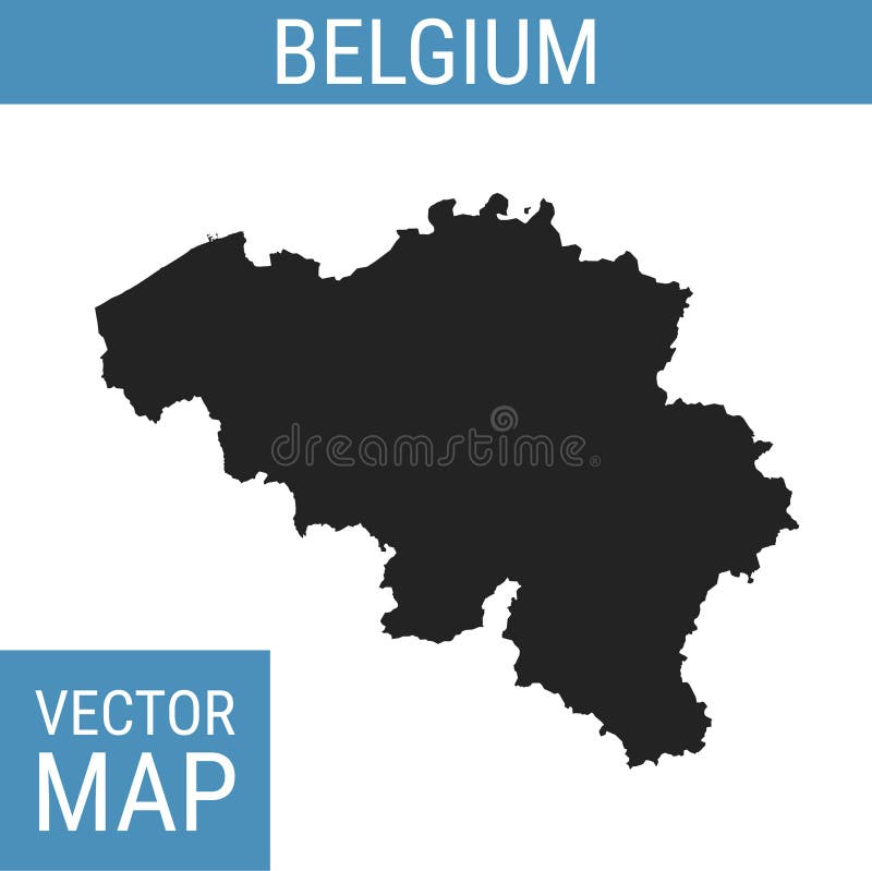 Belgium Vector Map with Title Stock Vector - Illustration of contour ...