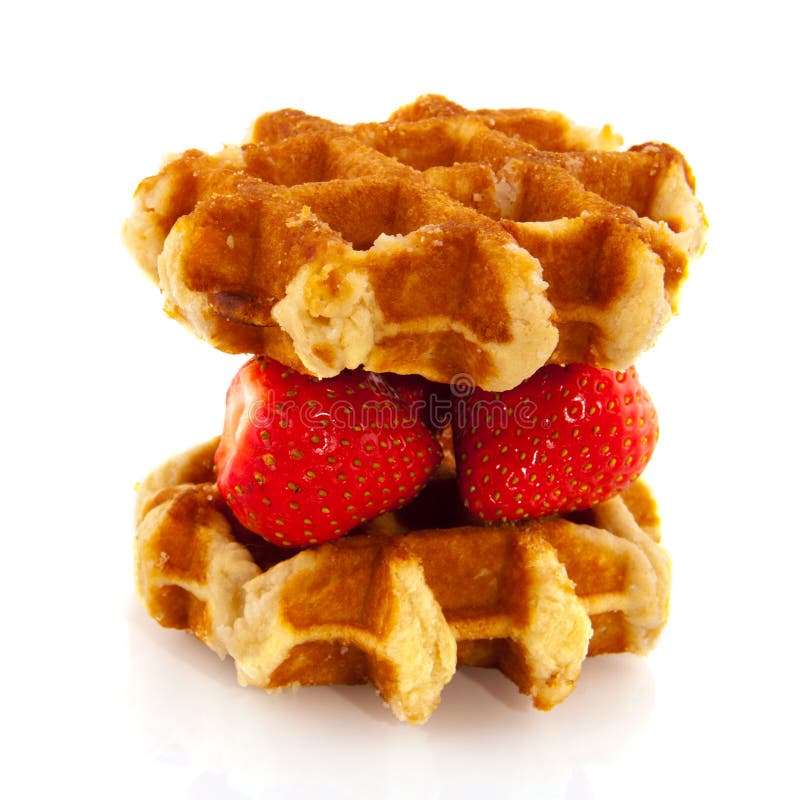 Belgium waffle with fruit stock image. Image of liege - 17444669