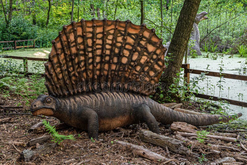 Full-size Edaphosaurus Statue in the Forest of Belgorod Dinopark ...