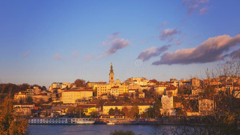 Belgrade Capitol of Serbia with Sunset Light Stock Image - Image of ...