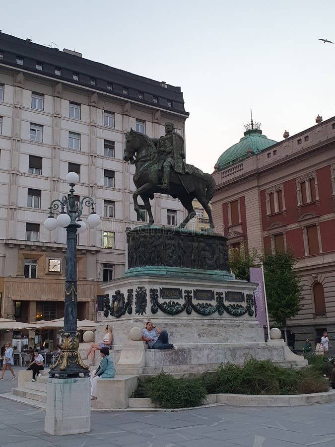 Belgrade city square editorial stock image. Image of facade - 256098824