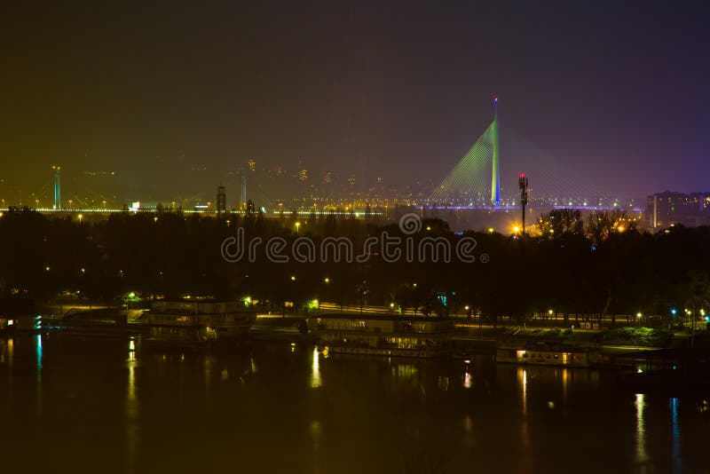 Belgrade by night stock photo. Image of building, perversian - 46407056