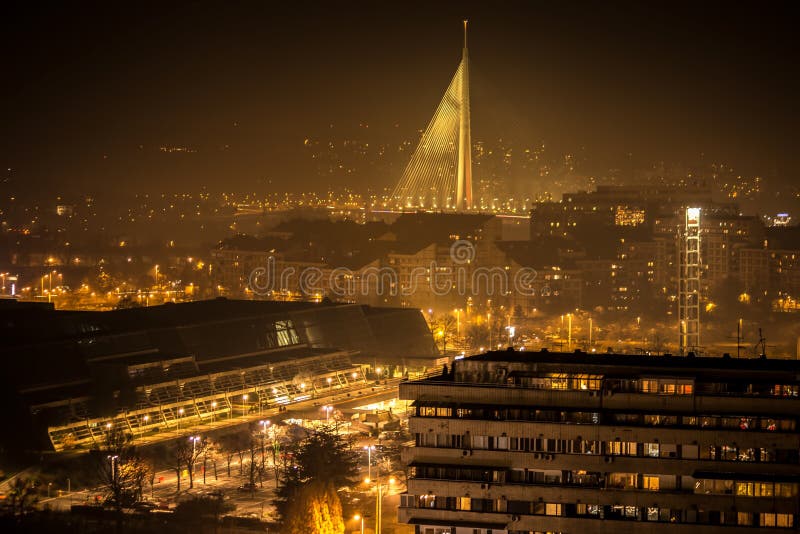 Belgrade at Night editorial photo. Image of europe, serbia - 81748371
