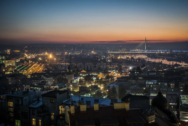 Belgrade by night stock image. Image of cityscape, twilight - 93604677