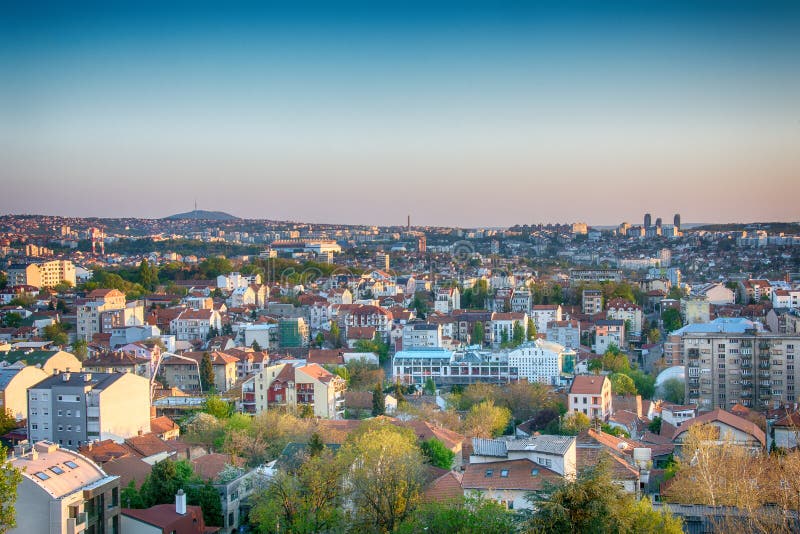 Belgrade panorama stock image. Image of built, nature - 90564311