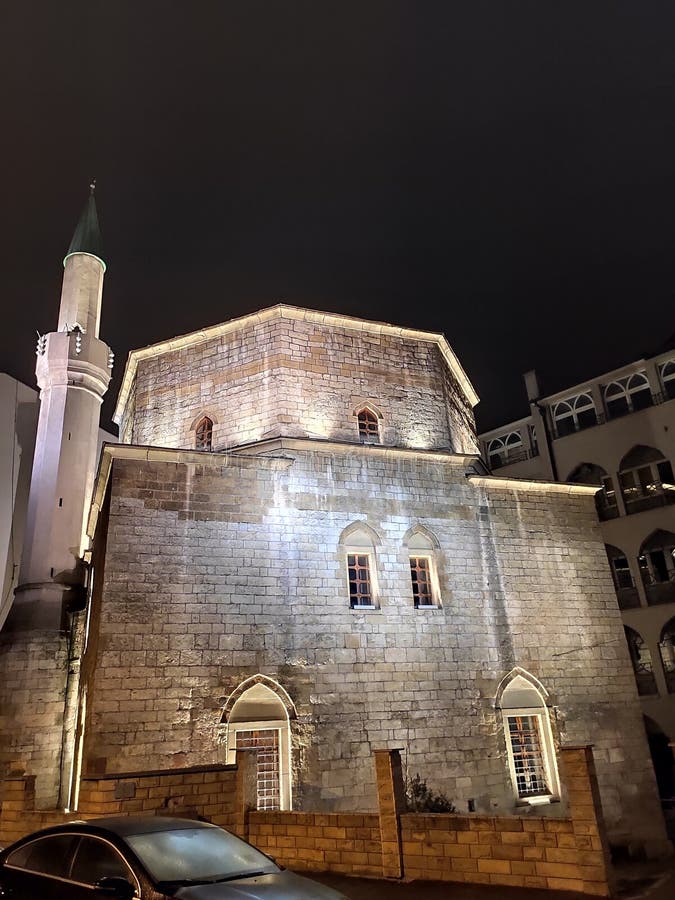 Belgrade Serbia Bajrakli Mosque by Night Stock Image - Image of night ...