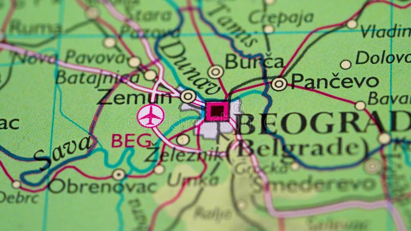 Belgrade, Serbia Highlighted on a World Map 4K Stock Footage - Video of ...