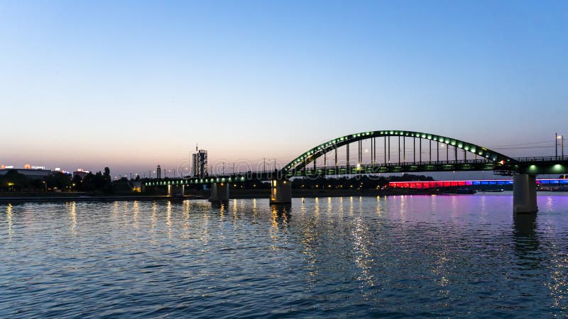 Belgrade, Serbia - July 27, 2021: View of the Bridge on the Sava River ...