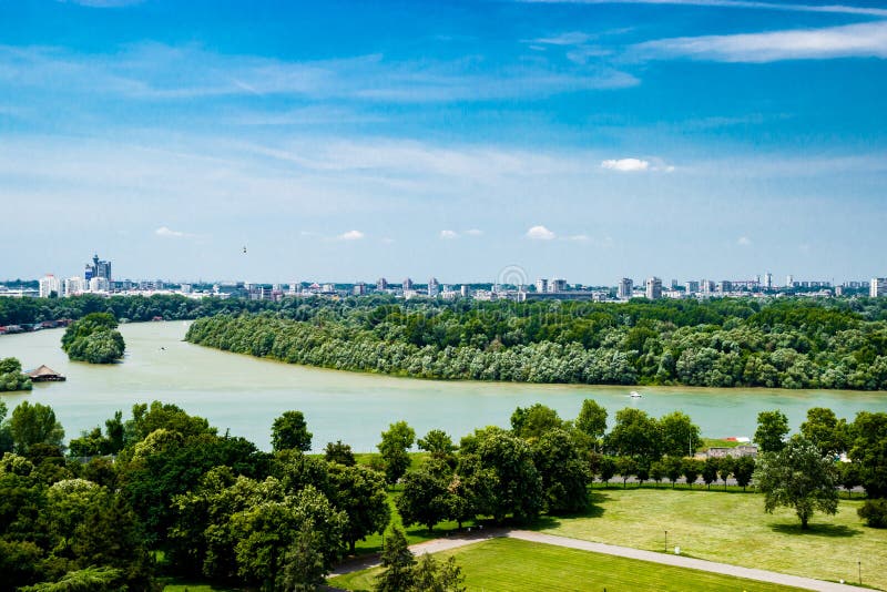 Belgrade Serbia View from Old Castle Stock Photo - Image of kalemegdan ...