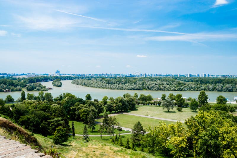 Belgrade Serbia View from Old Castle Stock Image - Image of balkan ...