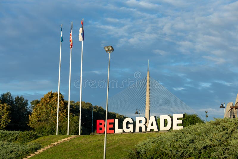 Belgrade sign in Serbia stock image. Image of white - 258365947