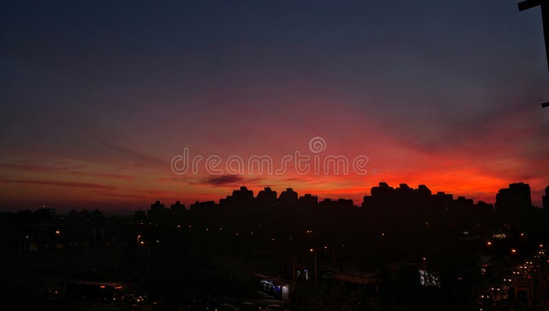 Belgrade sunset editorial stock image. Image of contrast - 86227994