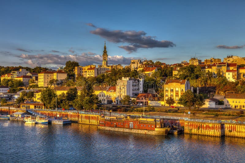 Belgrade Cityscape on Danube Stock Image - Image of cityscape, town ...