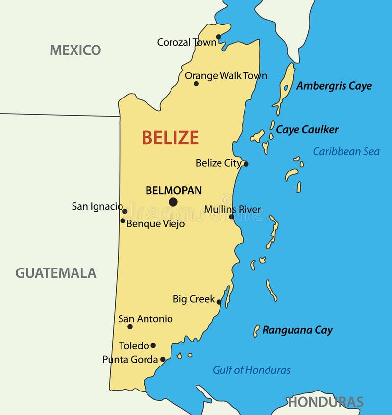 Belice - Mapa Del Vector Del País Ilustración del Vector - Ilustración ...