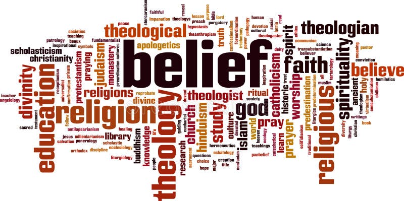 Belief word cloud stock vector. Illustration of liturgics - 190893228