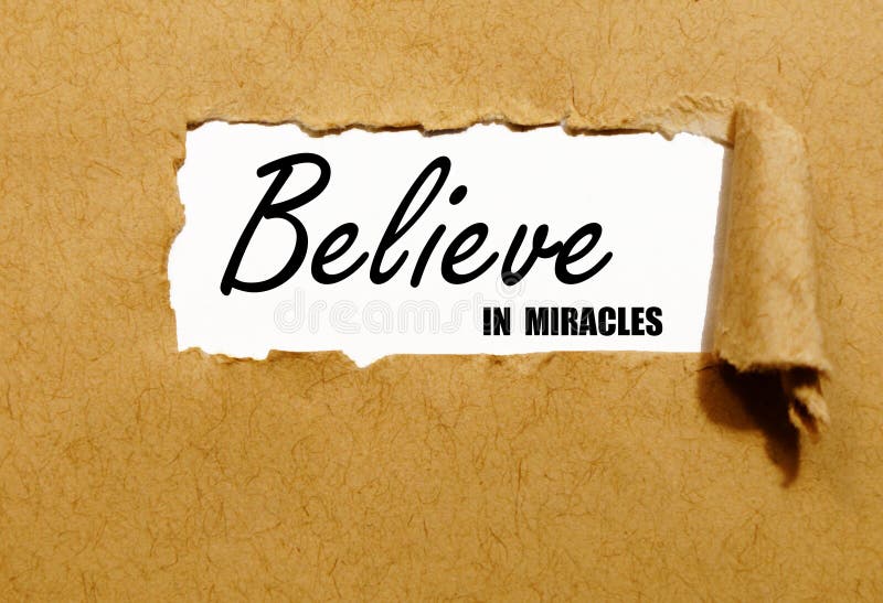 Believe in miracles. stock photo. Image of hand, wooden - 229879206