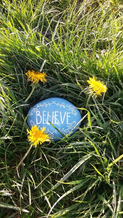 Believe stock image. Image of stone, blue, believe, flower - 117970839