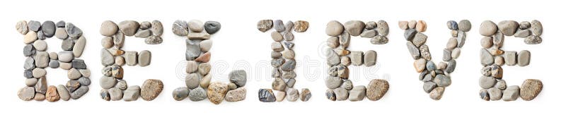 Believe Text Made of Stones Isolated Stock Illustration - Illustration ...