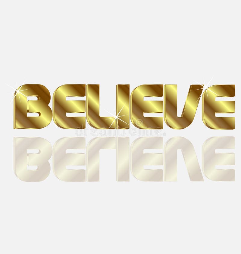 Believe word concept 3d stock vector. Illustration of hope - 119366400