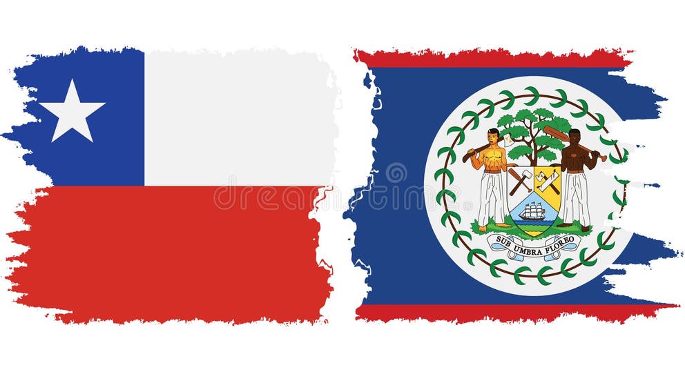 Belize and Chile Grunge Flags Connection Vector Stock Vector ...
