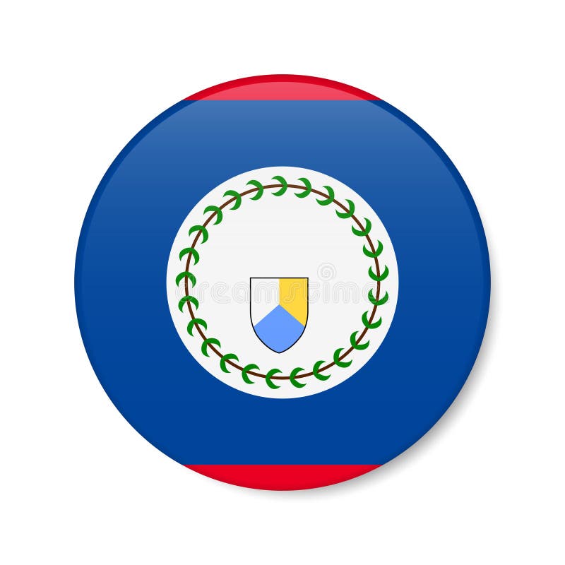 Belize Circle Button Icon. Belizean Round Badge Flag. 3D Realistic ...