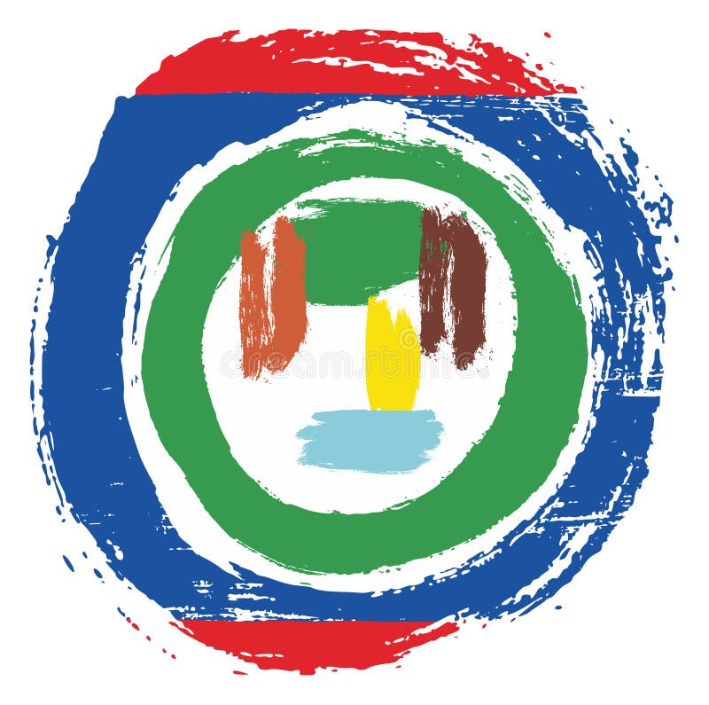 Belize Circle Flag Vector Hand Painted with Rounded Brush Stock Vector ...