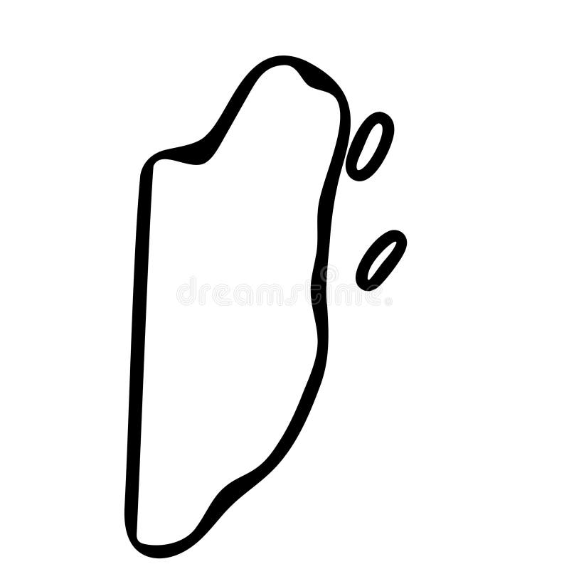 Belize Simplified Vector Outline Map Stock Vector - Illustration of ...