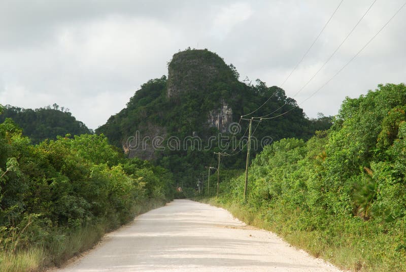 Belize Countryside Road stock image. Image of mountains - 15265661