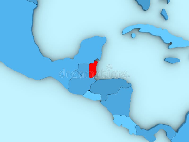 Belize on 3D map stock illustration. Illustration of blue - 86431549