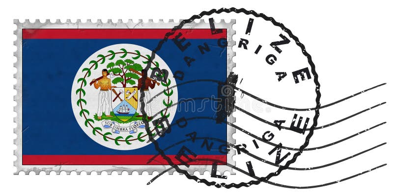 Belize Dangriga Stamp National Flag and Postmark Stock Illustration ...