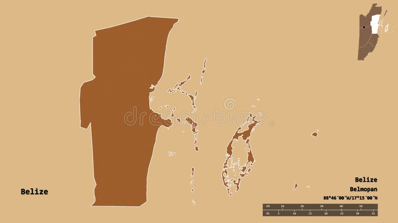 Belize, District of Belize, Zoomed. Pattern Stock Illustration ...