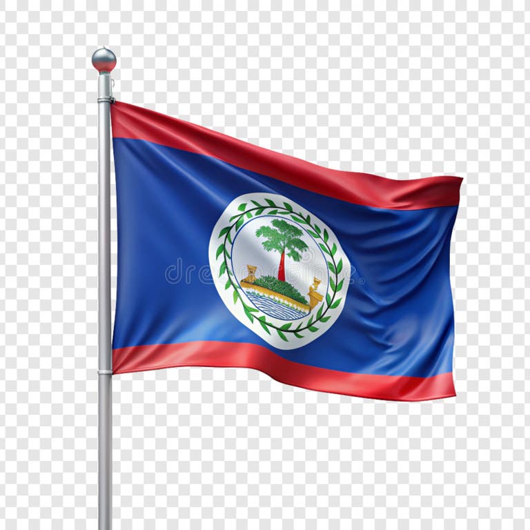 Belize Flag Transparent Background Stock Illustration - Illustration of ...