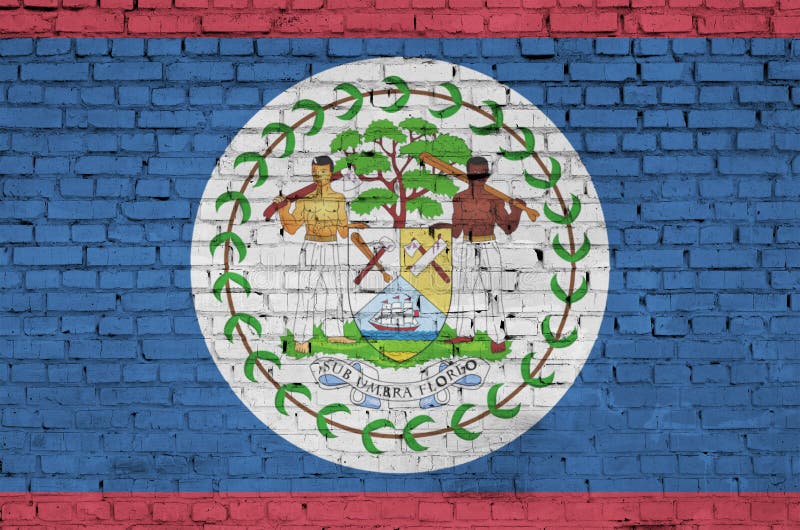 Belize Flag is Painted Onto an Old Brick Wall Stock Illustration ...