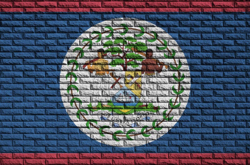 Belize Flag is Painted Onto an Old Brick Wall Stock Illustration ...