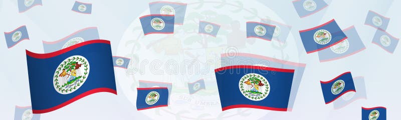Belize Flag-themed Abstract Design on a Banner. Abstract Background ...