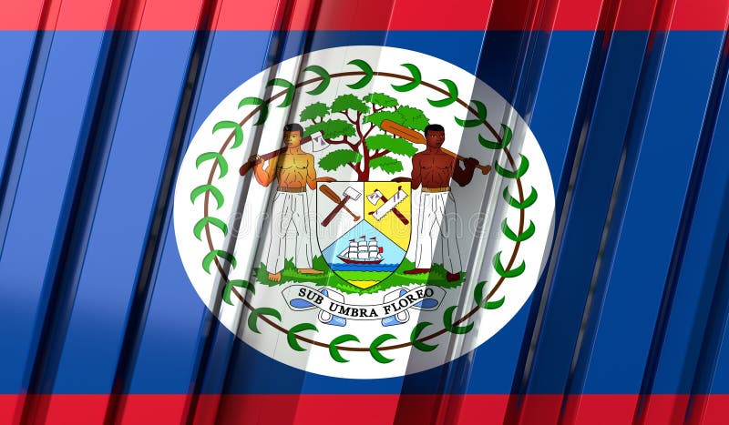 Belize - Geometrical Flag with Stripes Stock Illustration ...