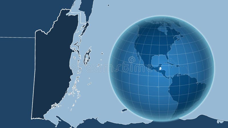 Belize - Solid. Country and Globe, Composition Stock Illustration ...