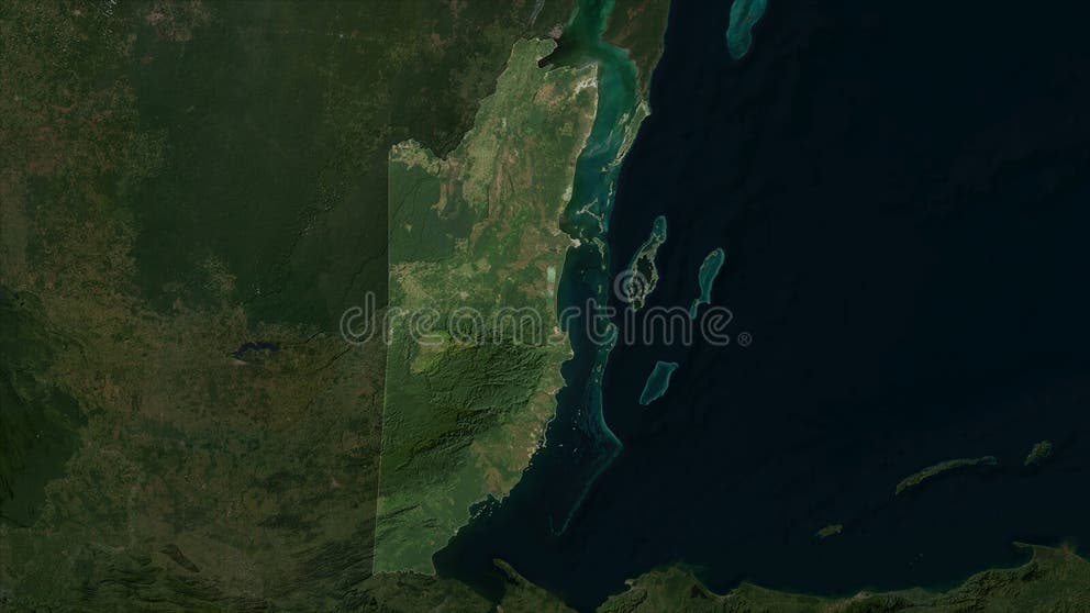 Belize Highlighted. Low-res Satellite Stock Illustration - Illustration ...
