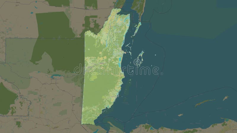 Belize Highlighted. Topo Humanitarian Stock Illustration - Illustration ...