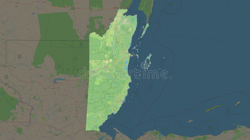 Belize Highlighted. Topo Standard Stock Illustration - Illustration of ...