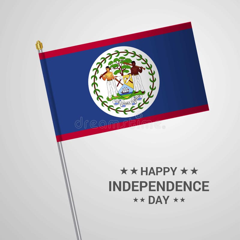 Belize Independence Day Typographic Design with Flag Vector Stock ...