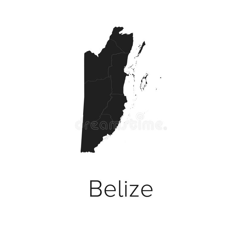 Belize Map Vector Illustration - Silhouette, Outline, Belize Travel and ...