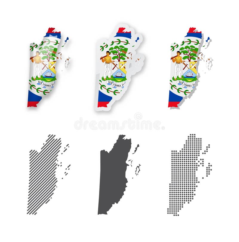Belize - Maps Collection. Six Maps of Different Designs Stock ...