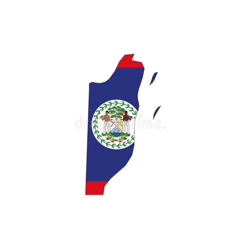 Belize National Flag In A Shape Of Country Map Stock Vector