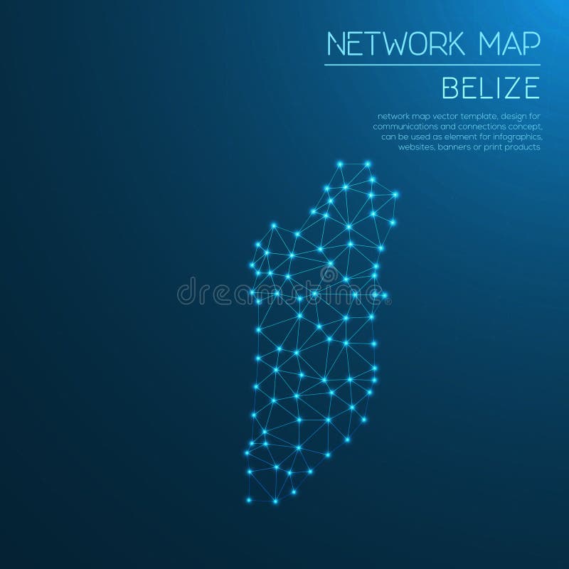 Network map of Belize. stock vector. Illustration of central - 218241985