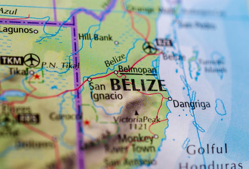 Belize no mapa imagem de stock. Imagem de sentidos, viagem - 114077801