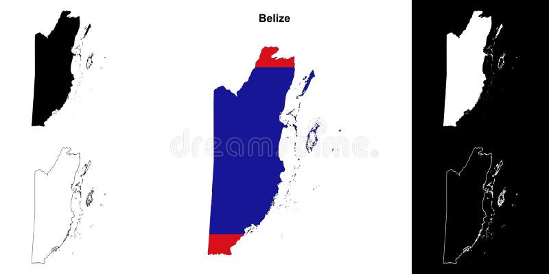 Belize outline map stock vector. Illustration of design - 323783272