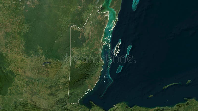 Belize Outlined. Low-res Satellite Stock Illustration - Illustration of ...